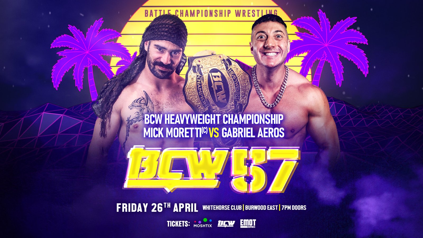 BCW57 – MORETTI to defend against BATTLE RUMBLE winner AEROS – Battle ...